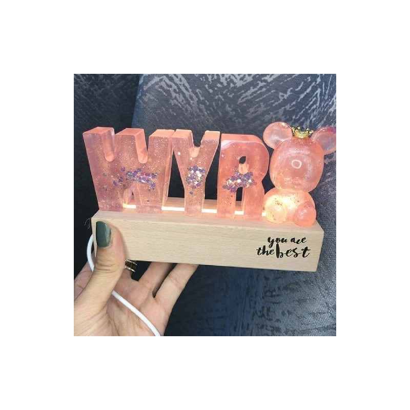 Szín: kék világos-15 cm - LED fény világító talp akril barkács lámpa ...