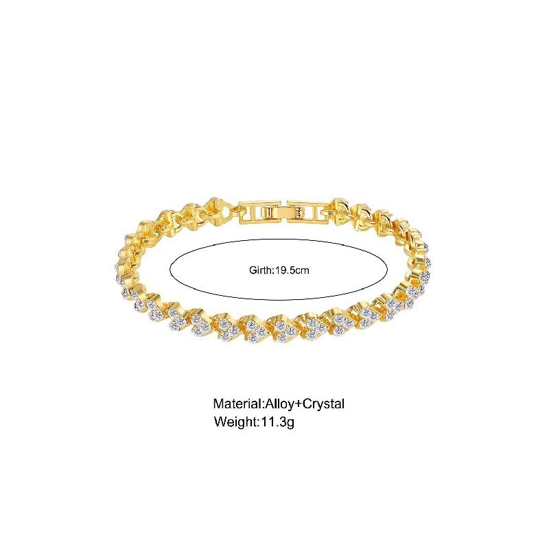 Fém színe: 3mm ezüst - Gyémánt szívvel díszített római karkötő Minority Design Sense Ins ...